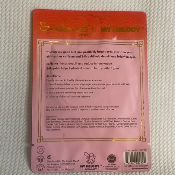 Hello Kitty | Skincare | My Melody Under Eye Patches | Poshmark